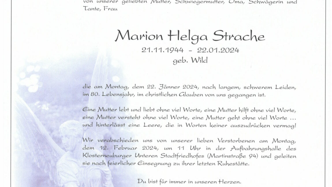 Strache Marion Helga - Bestattung Fuchs